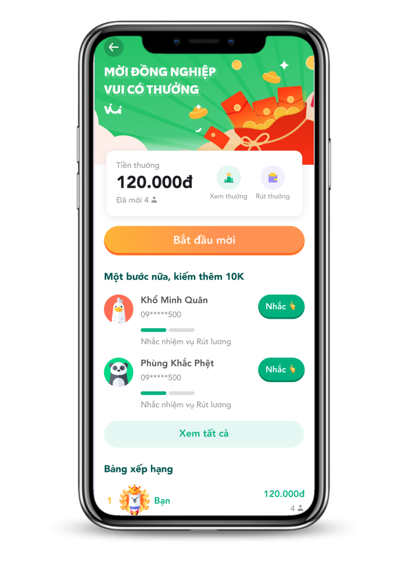 Chương trình Mời đồng nghiệp xài Vui App